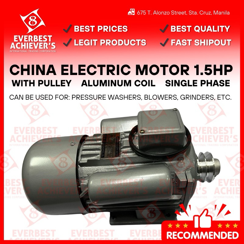 Mindong Electric Induction Motor 1.5Hp for Pressure Washer with PULLEY ...