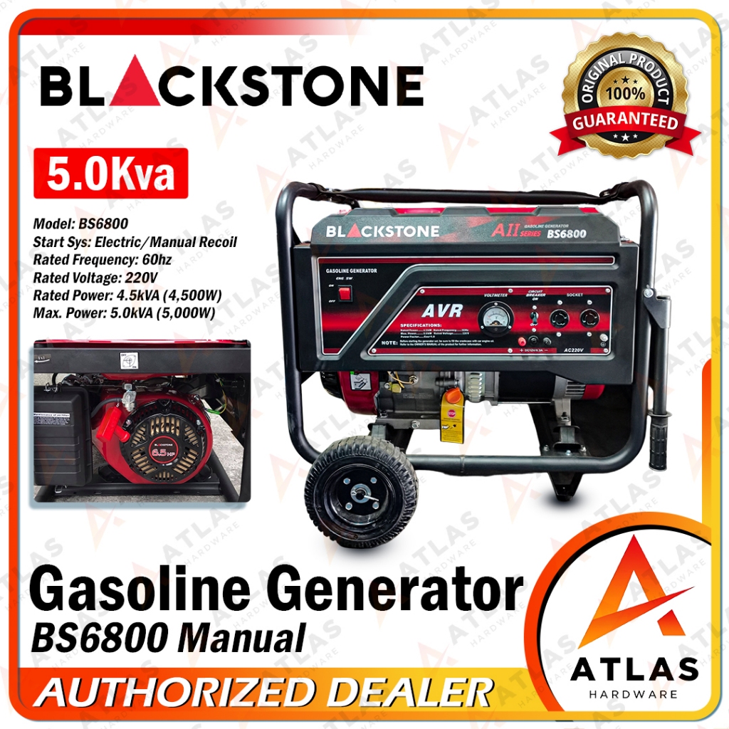 BlackStone Gasoline Generator BS6800 Manual | Shopee Philippines