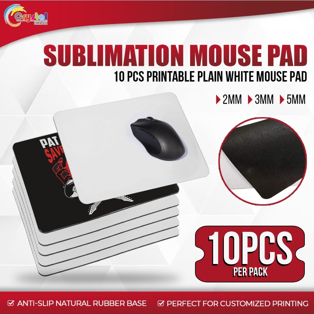 Sublimation Mouse Pad (10PCS) 2mm / 3mm Plain White Sublimation Coated ...