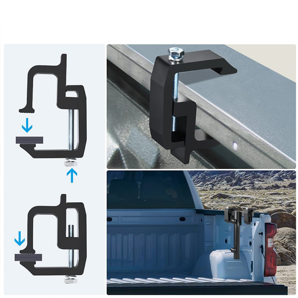Black Fixed mounting clamp Car modified truck roof camper shell ...