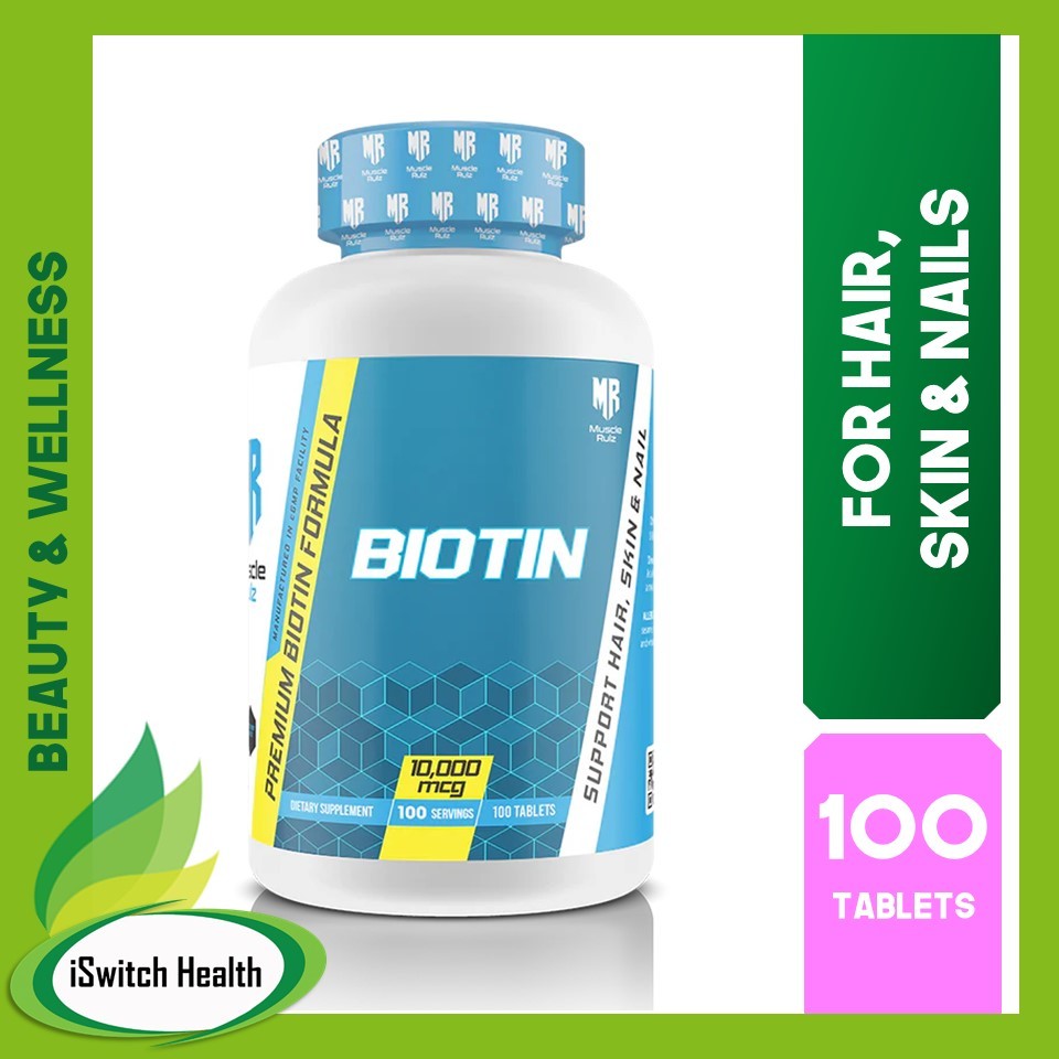 Muscle Rulz Biotin 10000 MCG - 100 tablets | Improves Cognitive ...
