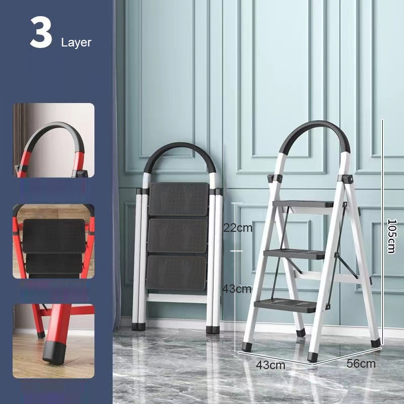 Ladder 4 Steps Metal Folding Ladder Household Steel Ladder Stepping ...