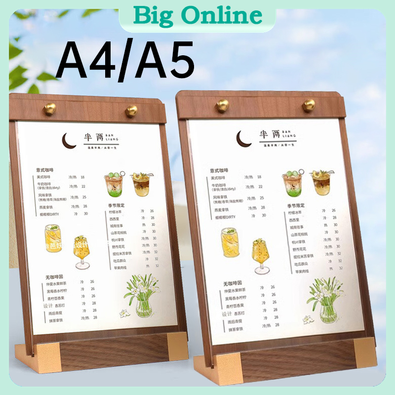 A4 Milk Tea Coffee Shop Desktop Display Billboard Acrylic Restaurant ...