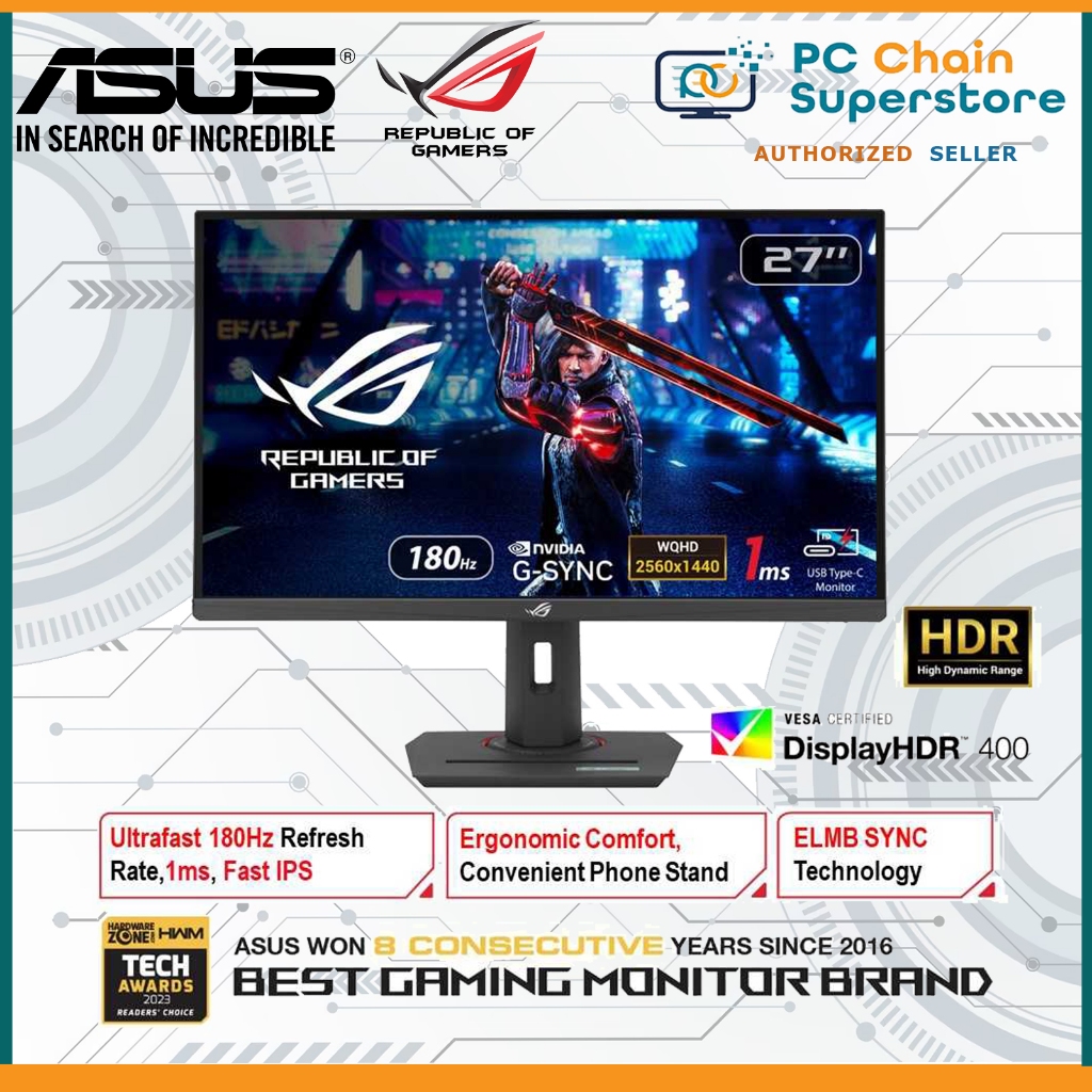 ASUS ROG XG27ACS / XG27ACS-W - HDR Gaming Monitor - 27" 2K WQHD Fast ...