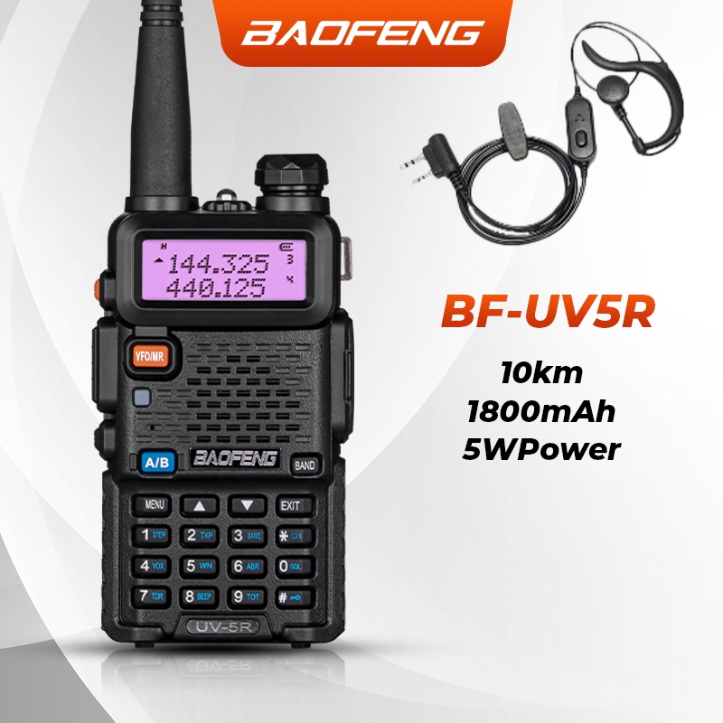 Baofeng uv5r Two-Way radio 5W 128CH Portable Walkie Talkie Dual Band UHF/VHF Radio 10km Long ...