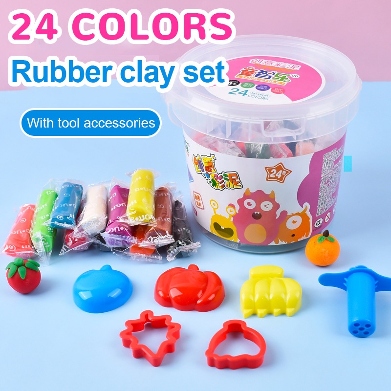 Children's Educational Colorful Clay Toy Plasticine Mold Tool Set With ...