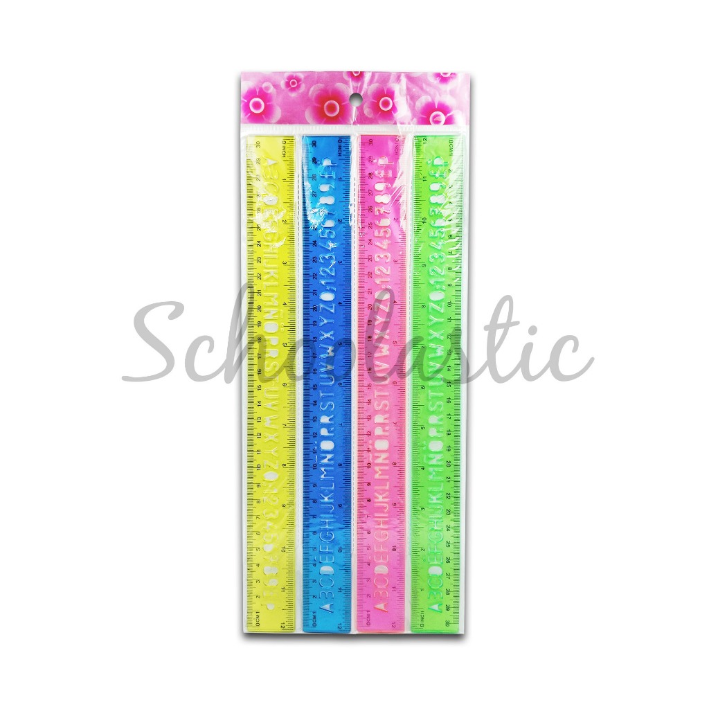 4 in 1 Letters and Numbers Stencil Ruler 30cm | Shopee Philippines