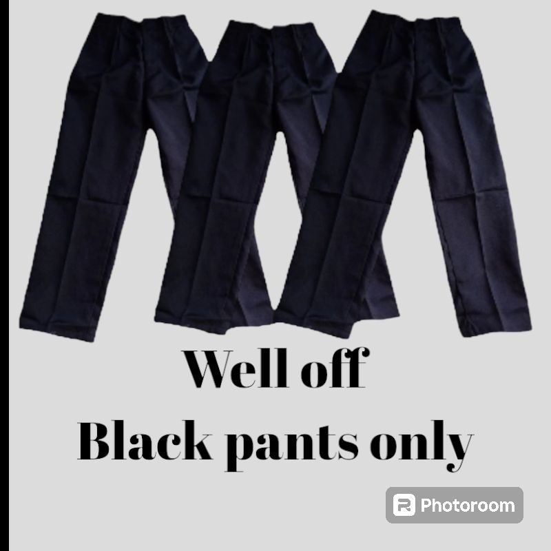 slack WELL Off (BlACK PANTS ONLY) GARTERIZED FOR MEN | Shopee Philippines