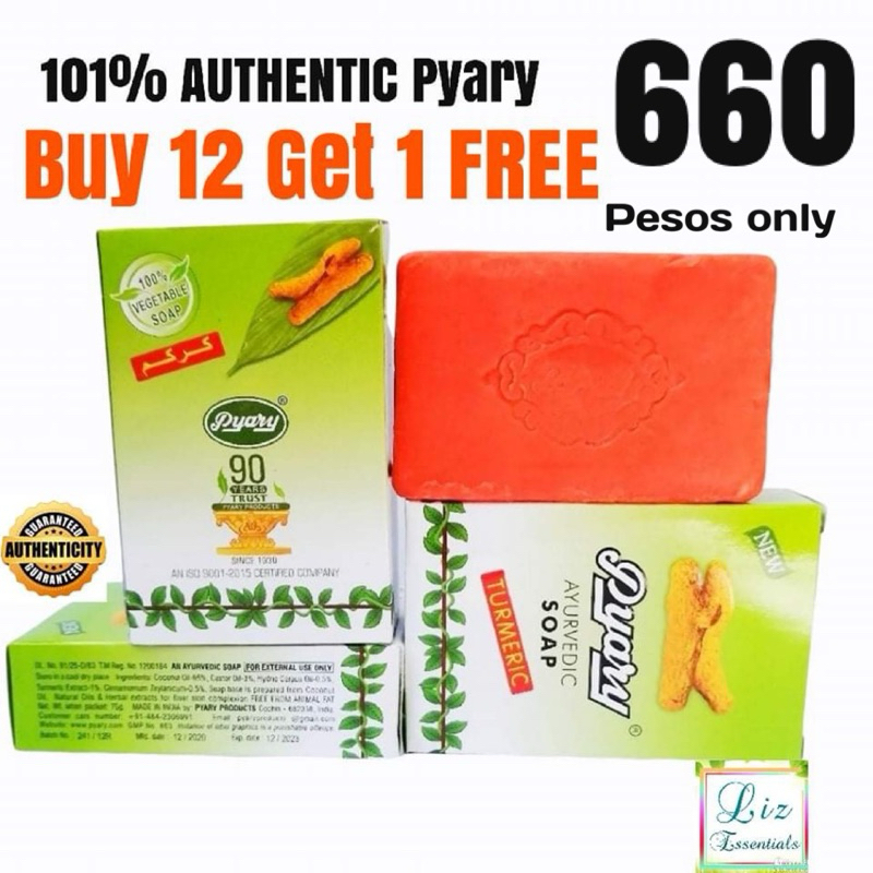 Original Pyary Turmeric Soap 12 pcs+ 1 | Shopee Philippines