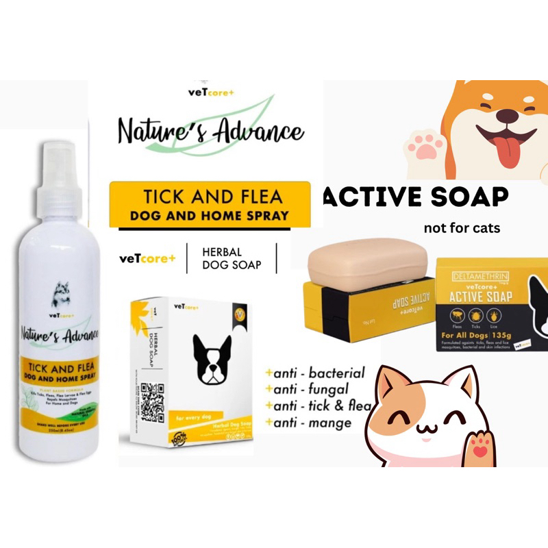Vetcore plus soap and spray for tick and flea | Shopee Philippines