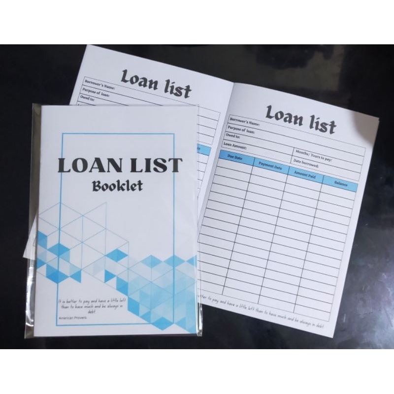 LOAN List Booklet (Listahan ng Utang) | Shopee Philippines