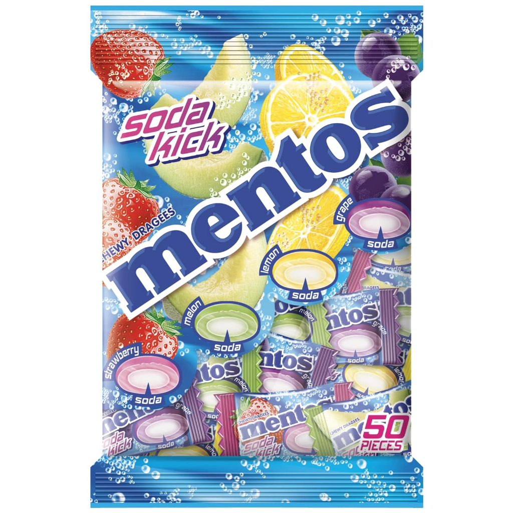 Mentos Mix Soda Kick Chewy Dragees Assorted 135g 50s | Shopee Philippines