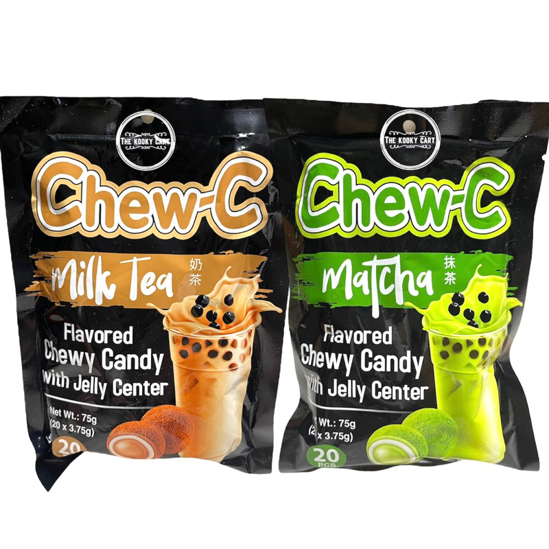 Chew-C Matcha / Milk Tea Flavored Chewy Candy w/ Jelly Center | Shopee Philippines