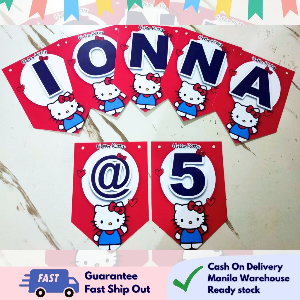 Partify HELLO KITTY Theme personalize happy birthday party needs letter ...