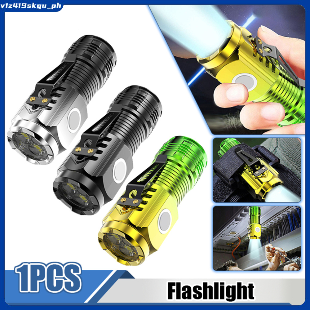 USB charging outdoor flashlight waterproof 3-level brightness Strong ...