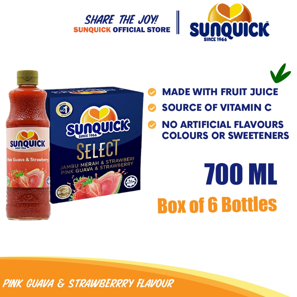 Sunquick Pink Guava & Strawberry Juice Concentrate 700ml (Box of 6 Bottles) | Shopee Philippines
