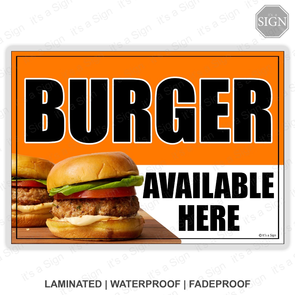Burger Merienda Sari Sari Store Sign - Laminated Signage - A4/A3 Size ...