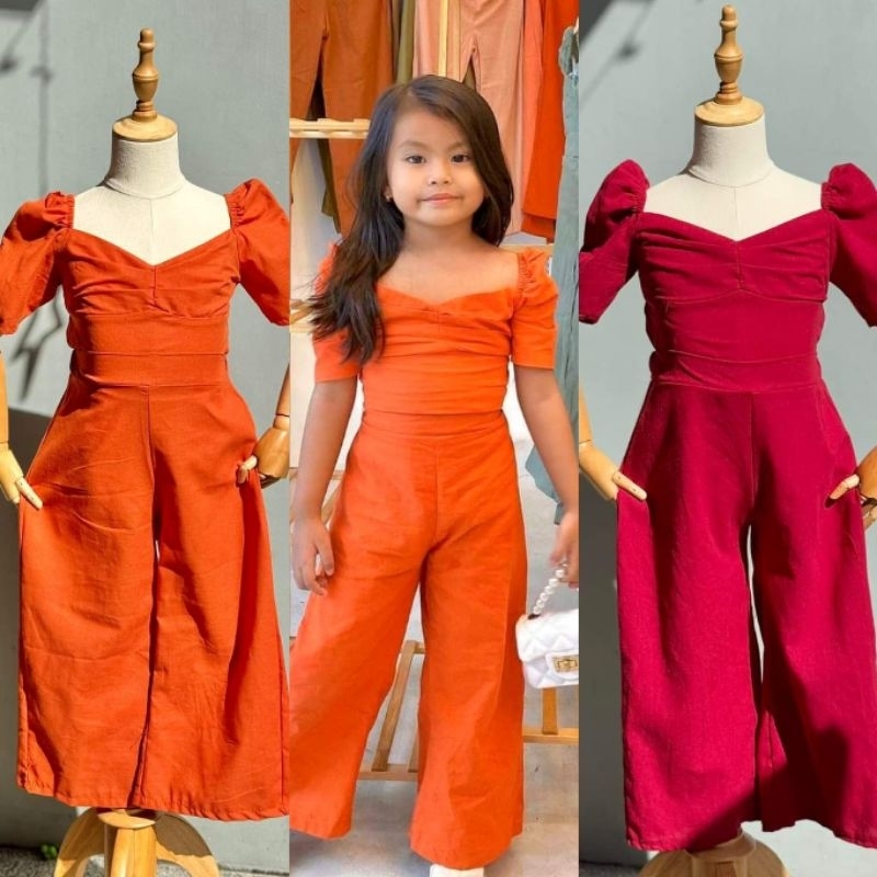 corazon puff sleeve terno set for kids | Shopee Philippines
