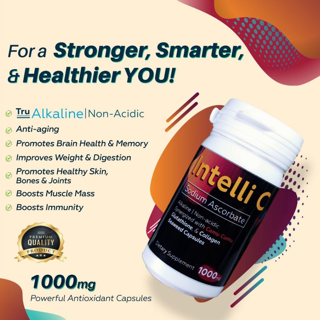 Intelli C Alkaline Vitamin C with Camu Camu, Glutathione, & Collagen ...