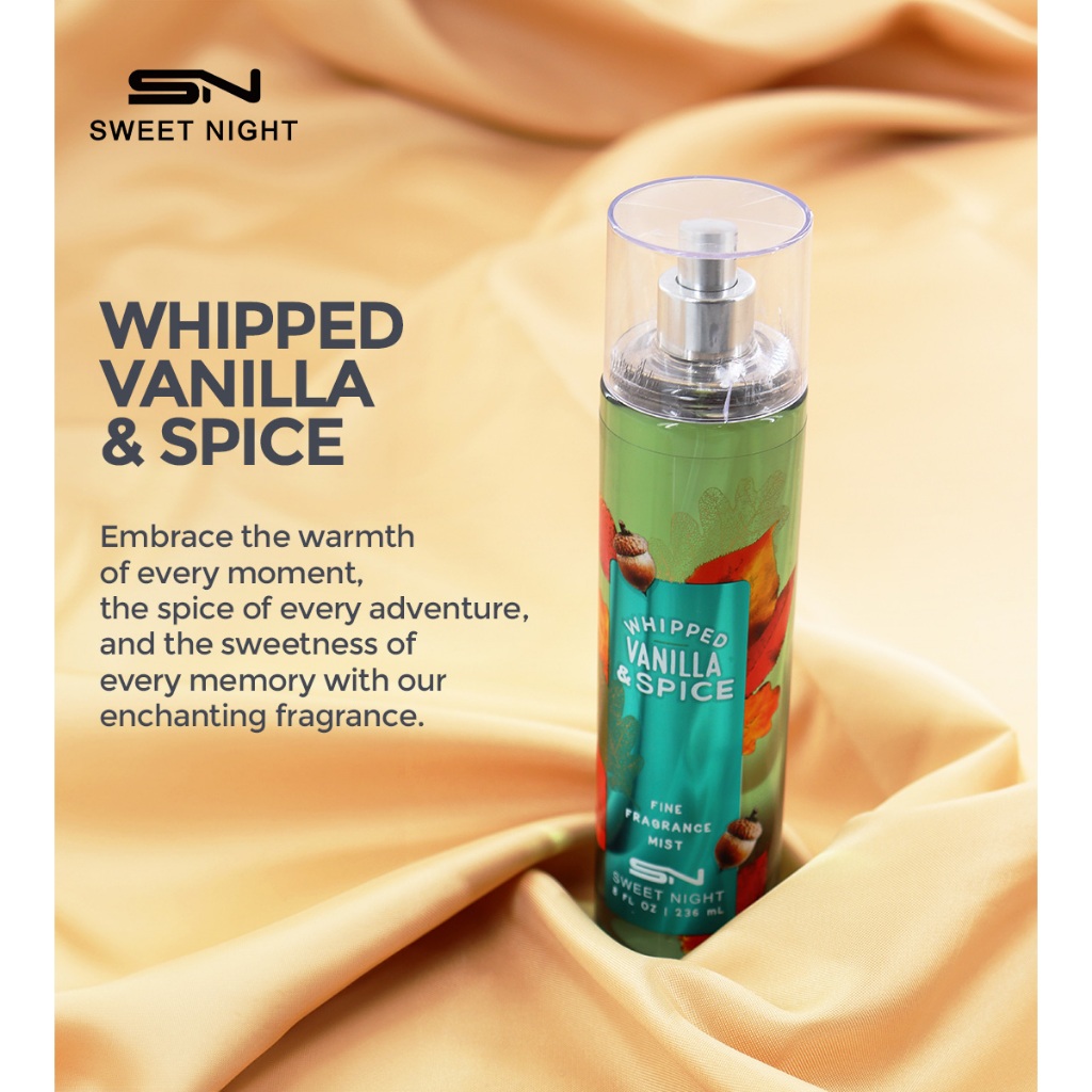 SN Sweet Night Whipped Vanilla and Spice Fine Fragrance Mist 236ml ...
