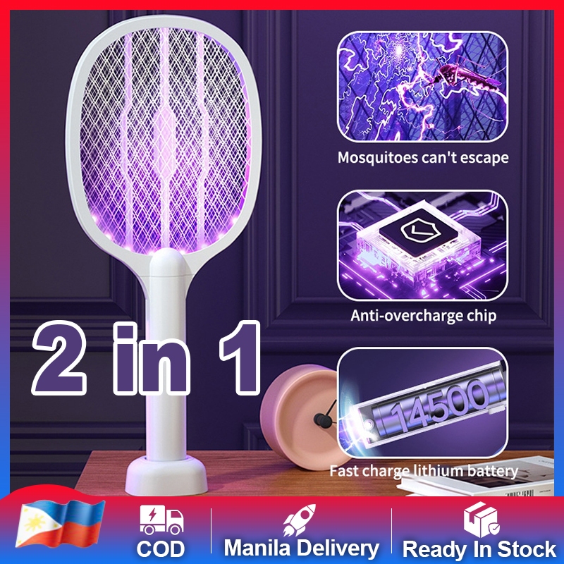 KIKOT Rechargeable 2 in 1 Electric Mosquito Killer Racket Portable ...