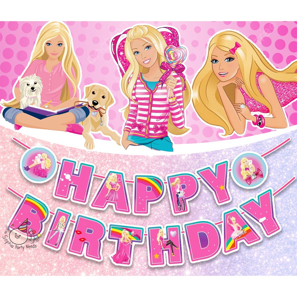 Pink Barbie Girl Banner for Happy Birthday Party | Shopee Philippines