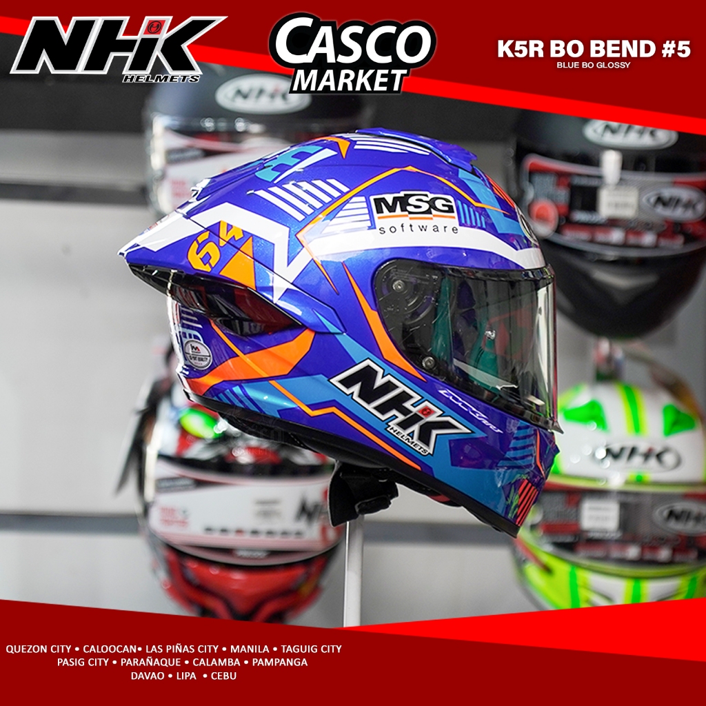 NHK K5R- BO BEND #5 FULL FACE DUAL VISOR MOTORCYCLE HELMET | Shopee Philippines