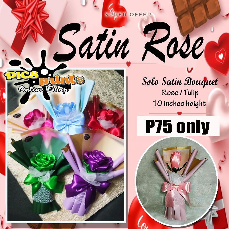 Satin Flower Bouquet (Single Flower) | Shopee Philippines
