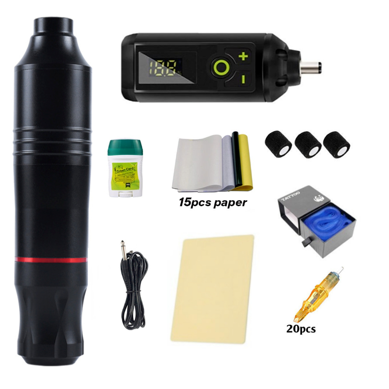 Complete Set Tattoo Pen Type DC Tattoo Machine Set Japan Motor with ...