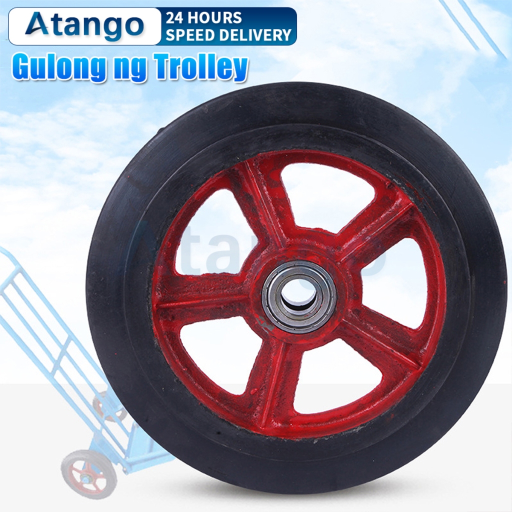 6/8/10/12Inch Pushcart Solid Rubber Wheel Steel Body Heavy Duty Push ...