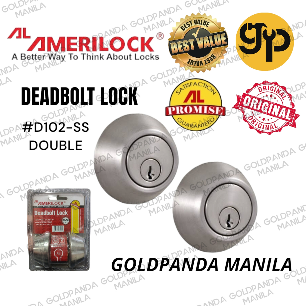 ORIGINAL Amerilock Deadbolt, Double Lock #D102, Goldpandamanila ...