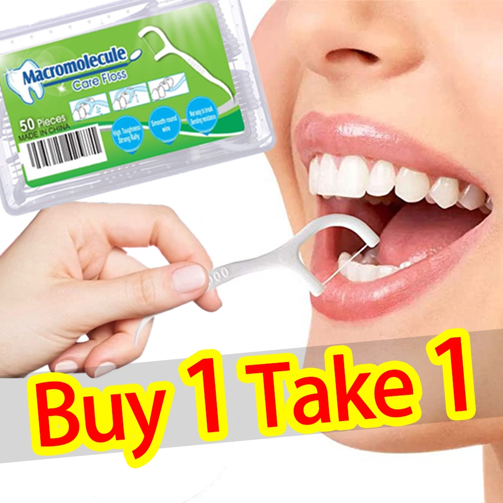 50Pcs/Set Teeth Toothpicks Stick Dental Floss Flosser Picks Tooth Clean ...