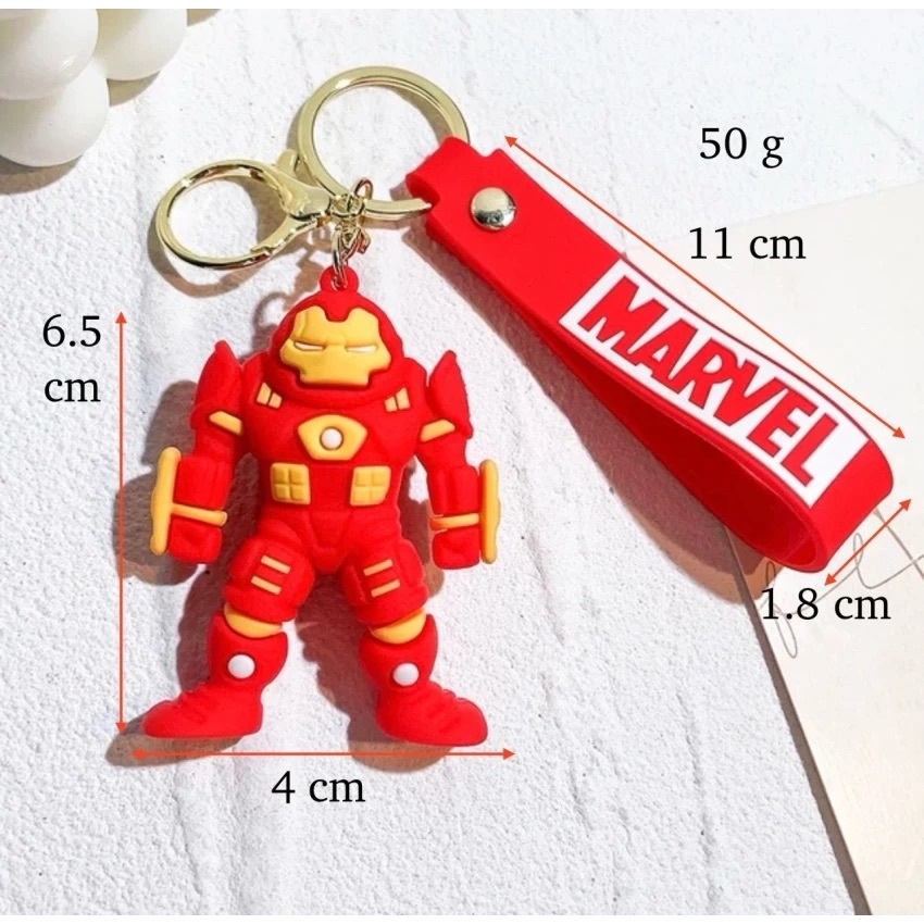 MARVEL SILICONE KEYCHAINS(Iron Man, Thor, Hulk, Captain America, Black ...