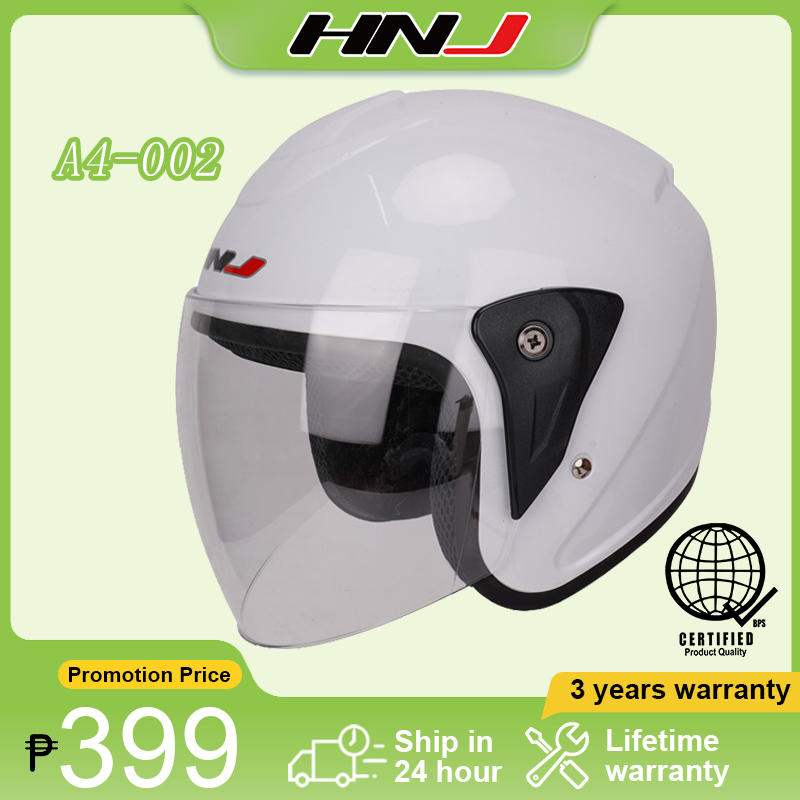 HNJ Motorcycle Helmets A4-002 Half Face Motor Helmet Single Visor ...