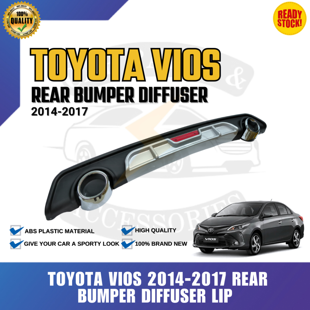 CPA - 2014 2015 2016 2017 TOYOTA VIOS DIFFUSER (SILVER) Car Rear Bumper ...