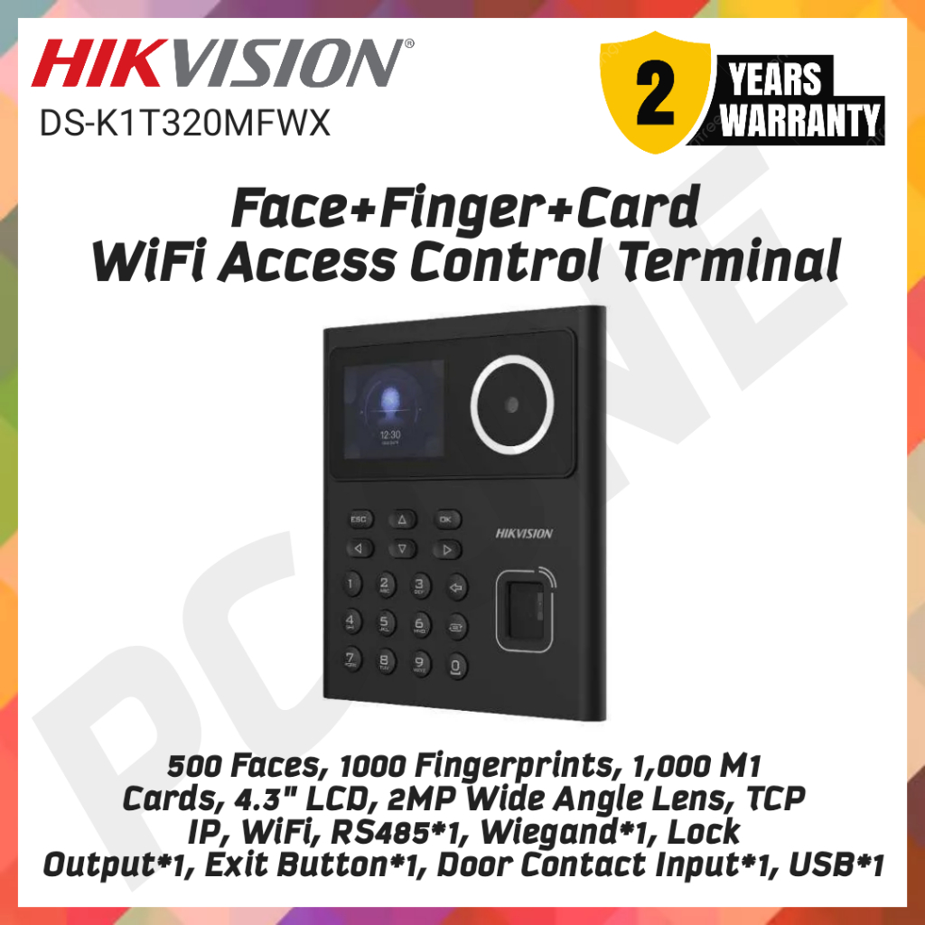 DS-K1T320MFWX HIKVISION Face+Finger+Card WiFi Access Control Terminal ...