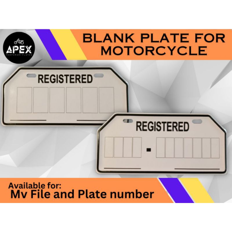 Blank plate for Motorcycle " for MV FILE and Plate Number" | Shopee ...