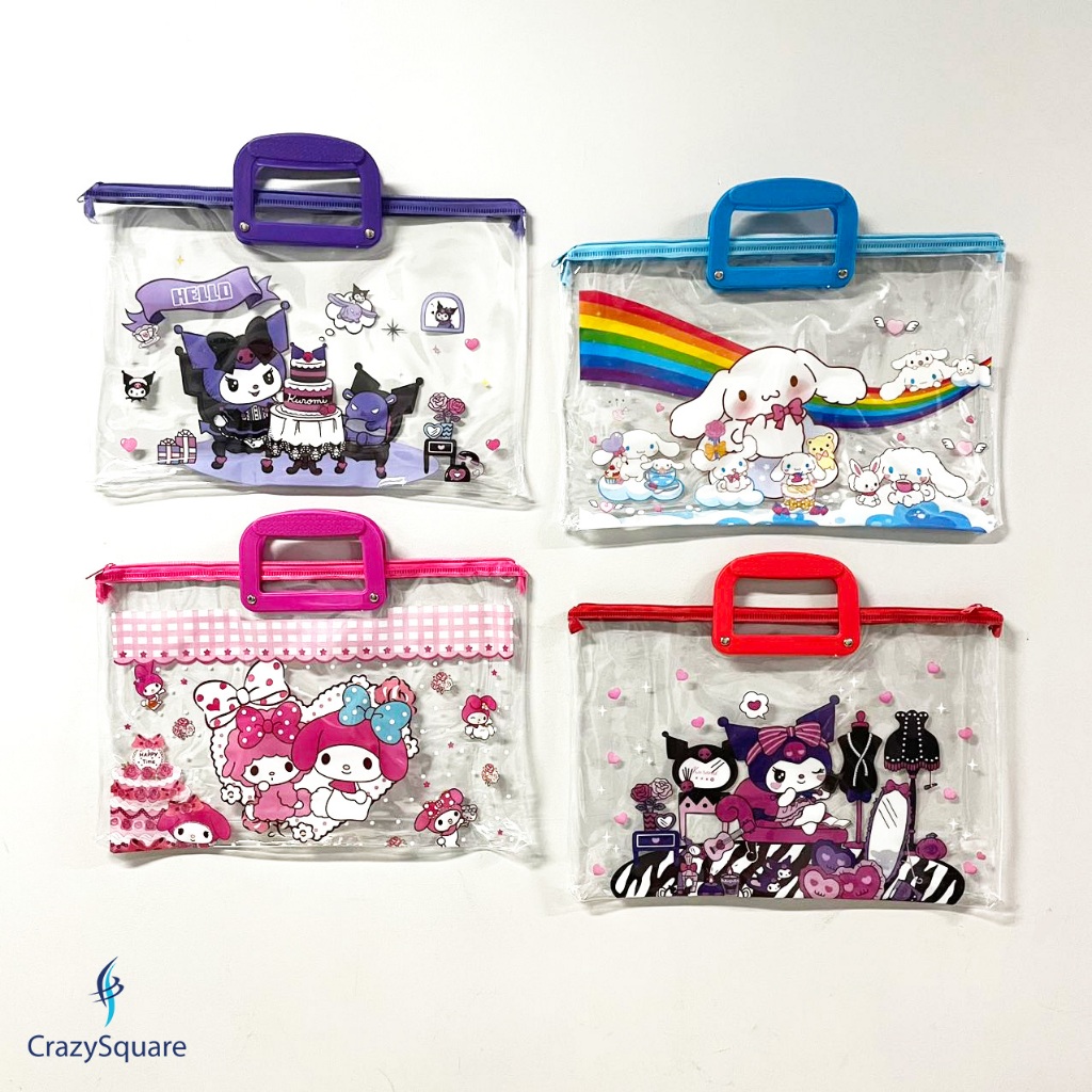 CSQUARE Sanrio Long Zipper Envelope with Handle for School Use Assorted ...