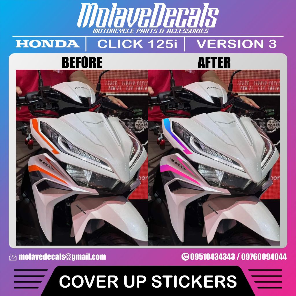 Honda Click 125 Version 3 Cover Up Stickers | Shopee Philippines