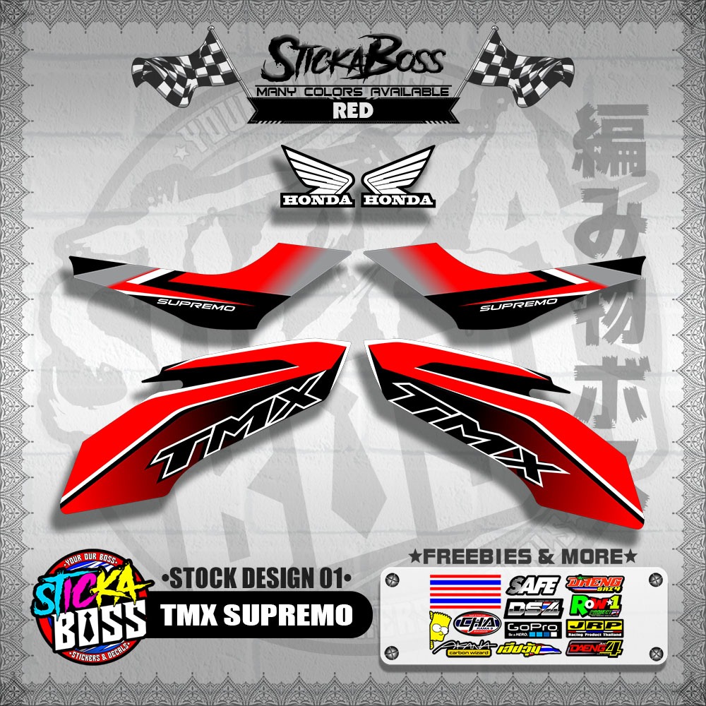 TMX SUPREMO DECALS ( STOCK DESIGN 01 ) 【WITH FREEBIES】 | Shopee Philippines