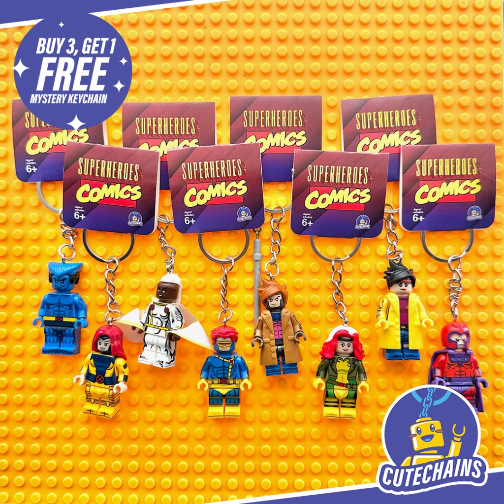 [PROMO] X Men Custom Brick Keychain Cyclops Wolverine Jean Grey Rogue ...