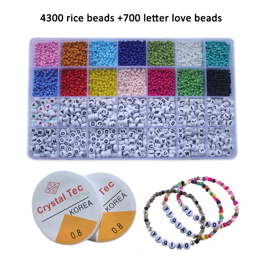 Beads Kit DIY acrylic letter bead set for Name Bracelets Jewellery ...