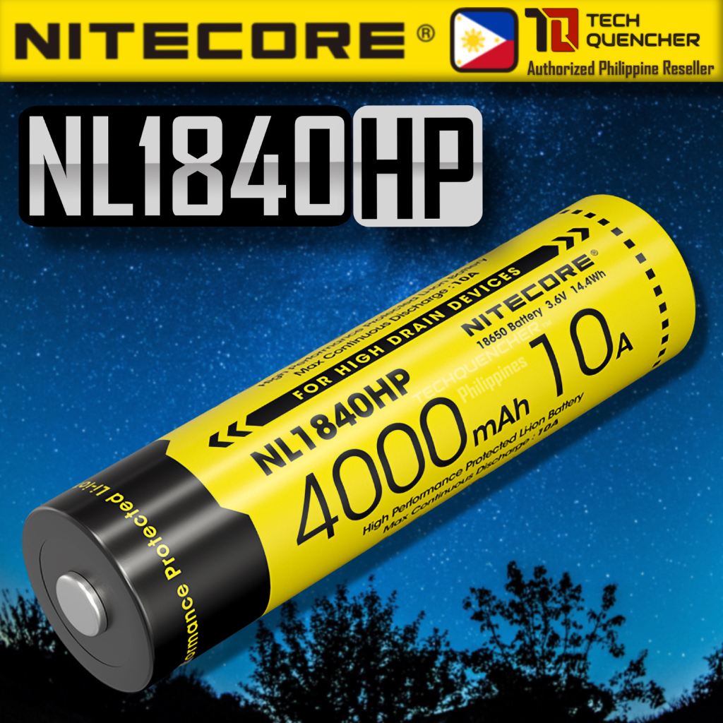 Nitecore NL1840HP Battery - 4000mAh 10A 18650 High Drain Protected Li ...