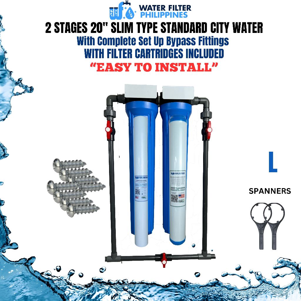 2 Stages Water Filter City Water Standard Heavy Duty Complete Set with ...
