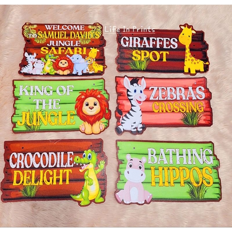Safari Party Signs | Safari Backdrop | WITH NAME | Shopee Philippines