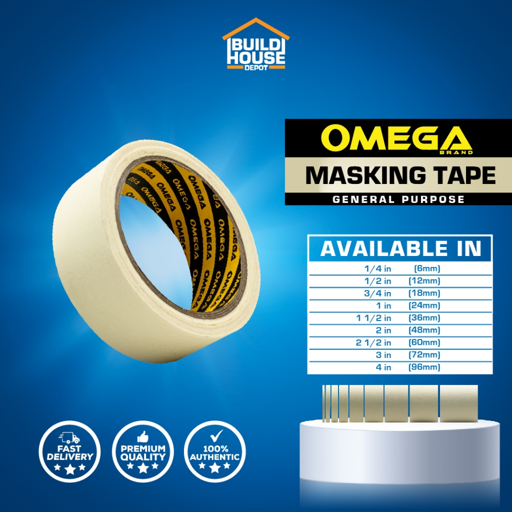 OMEGA Masking Painter's Tape - For General Purpose - 1 1/2" to 4" (SOLD ...