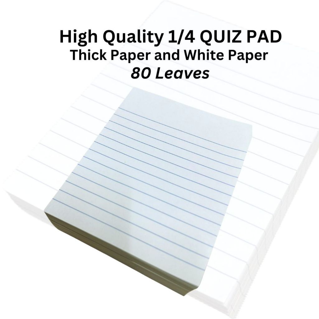 High Quality 1/4 Quiz Pad Paper (80 Sheets) | Shopee Philippines