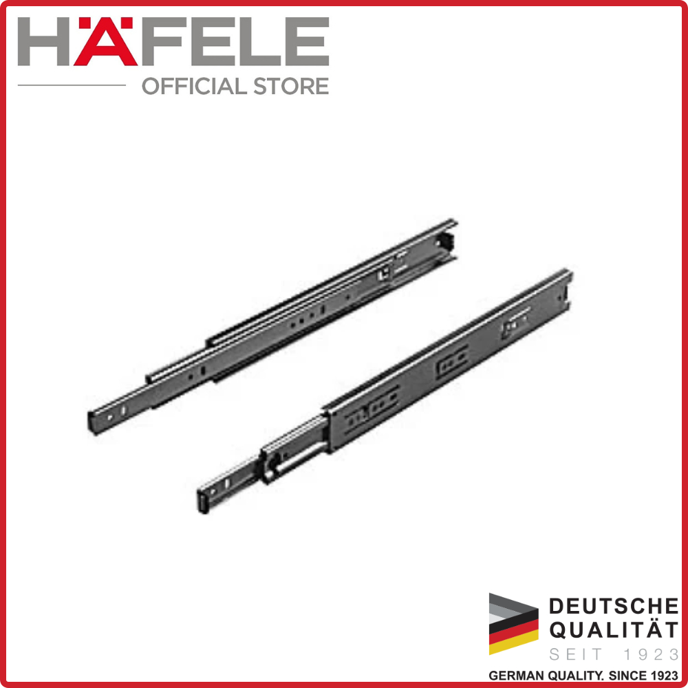 Hafele Cabinet Drawer Runners Ball Bearing Full Extension 30kg - Black ...