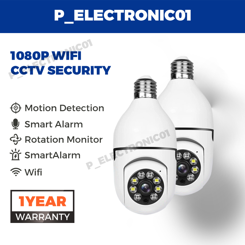 V380 Pro BULB PTZ CCTV Camera WiFi Wireless Network IP Security Camera ...