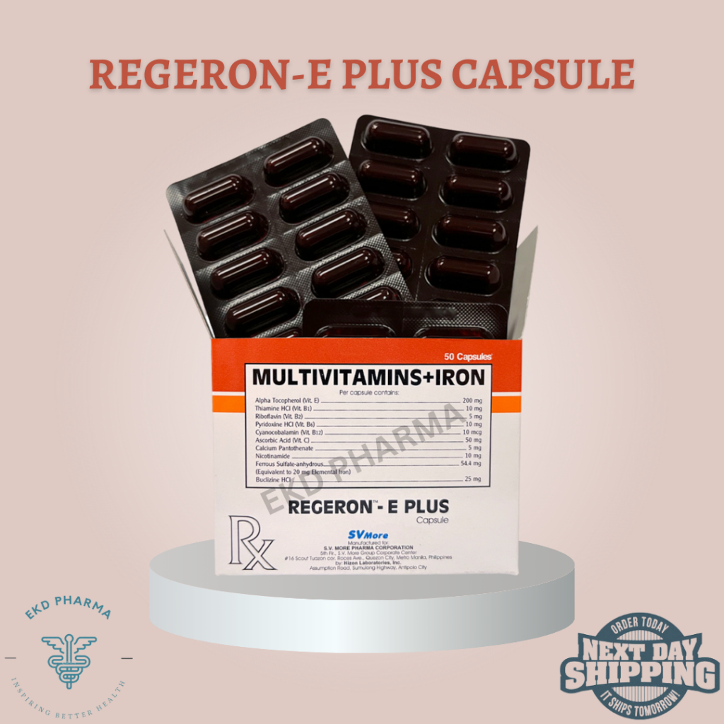 Regeron-E Plus Capsule Multivitamins + Iron l 1 Cap l Exp Date: 3/2025 ...